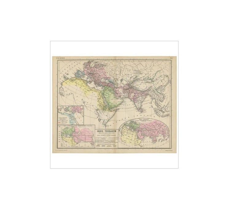 Antique Map of the World by H. Kiepert, circa 1870 at 1stDibs