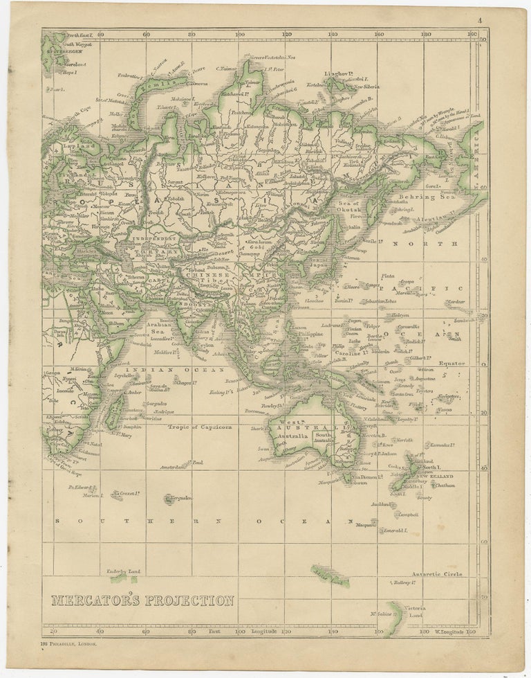 Antique Map of the World by Lowry, 1852 For Sale at 1stDibs