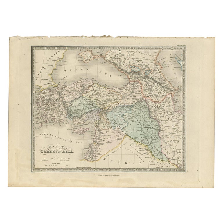 Antique Map of Turkey in Asia by Wyld '1845' For Sale at 1stDibs