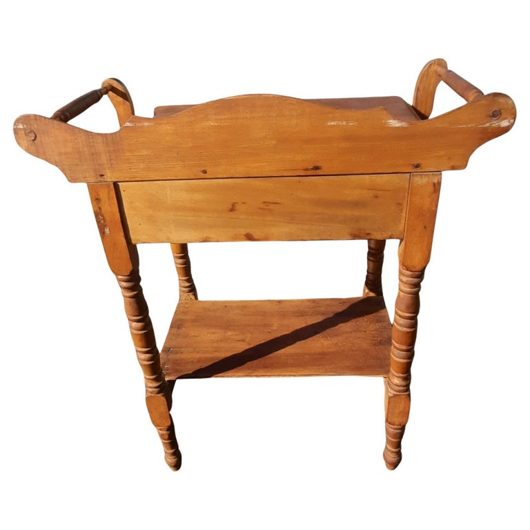 Antique Maple One Drawer Washstand with Towel Bars Bottom Shelf, Circa ...