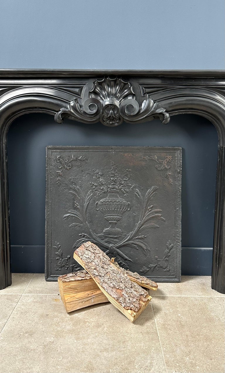 Antique Marble Black Bolection Shell Fireplace For Sale at 1stDibs