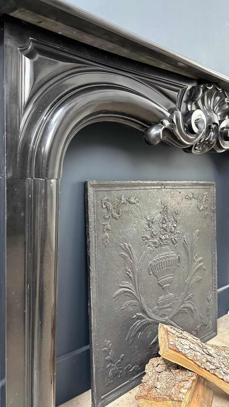 Antique Marble Black Bolection Shell Fireplace For Sale at 1stDibs