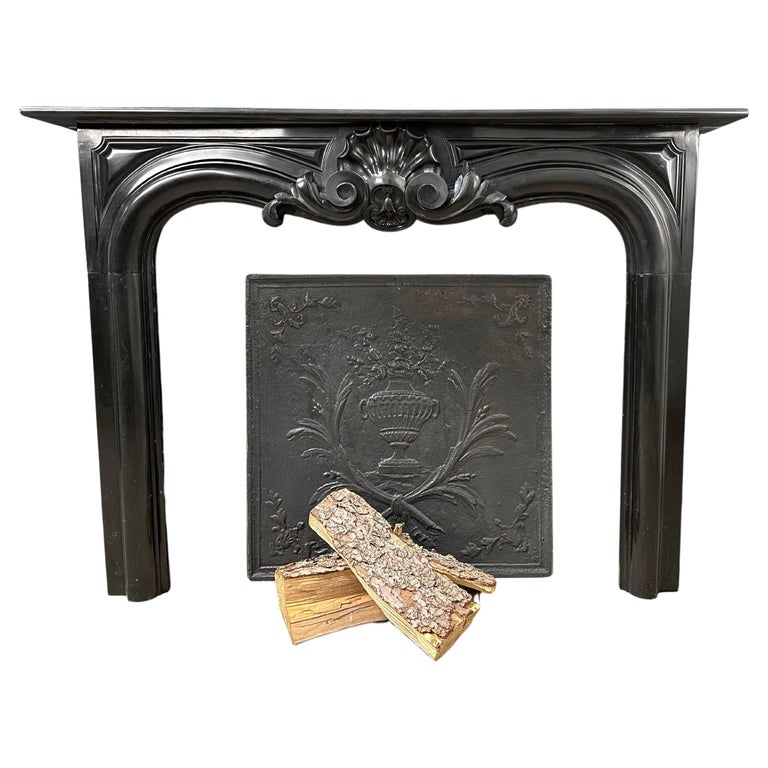 Antique Marble Black Bolection Shell Fireplace For Sale at 1stDibs