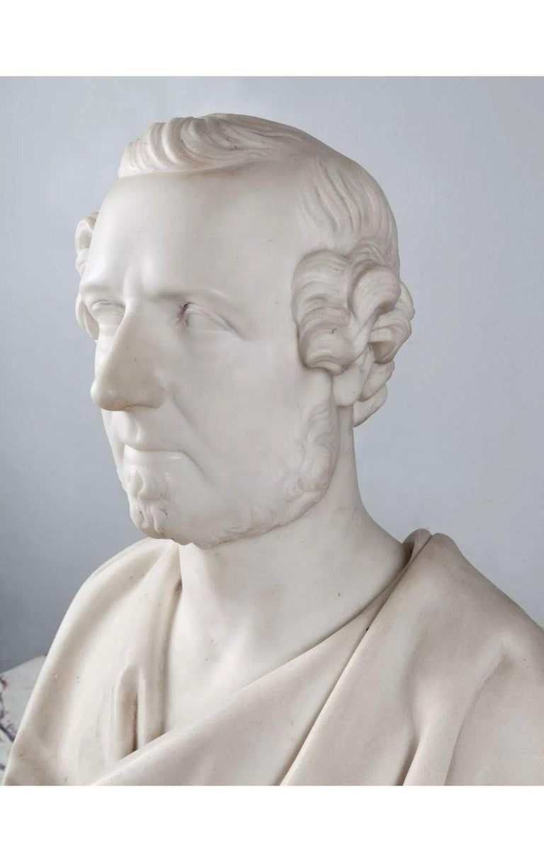 Antique Marble Bust of a Bearded Male in Classical Roman Attire, circa ...