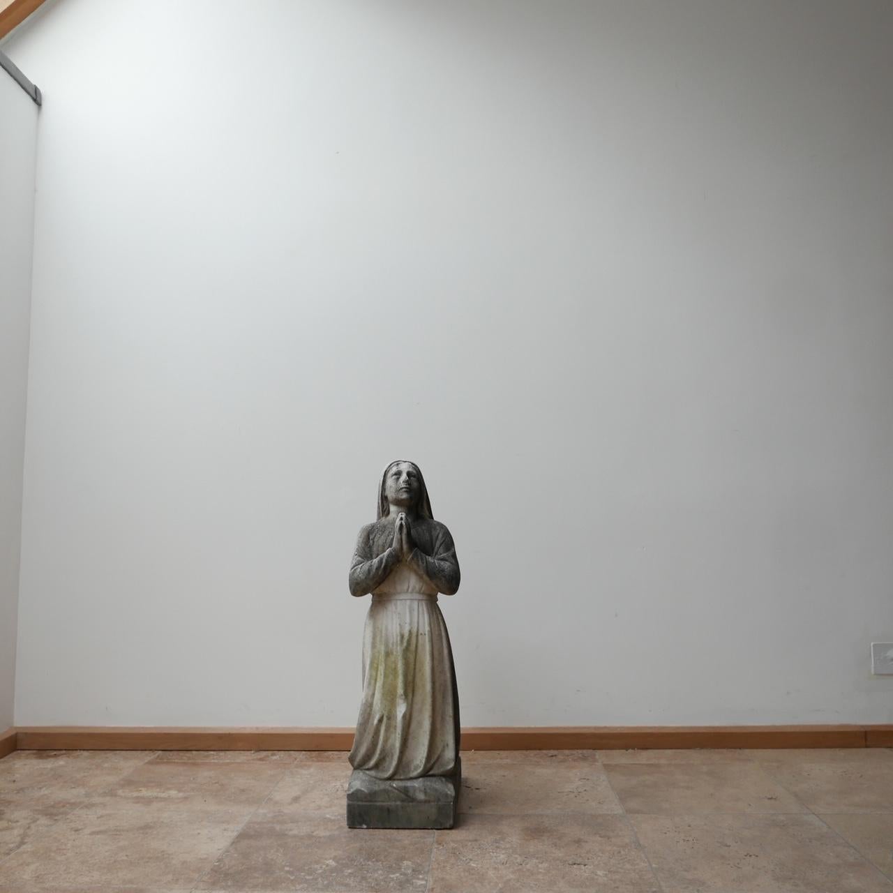 Antique Marble Statue of Kneeling Religious Praying Lady at 1stDibs
