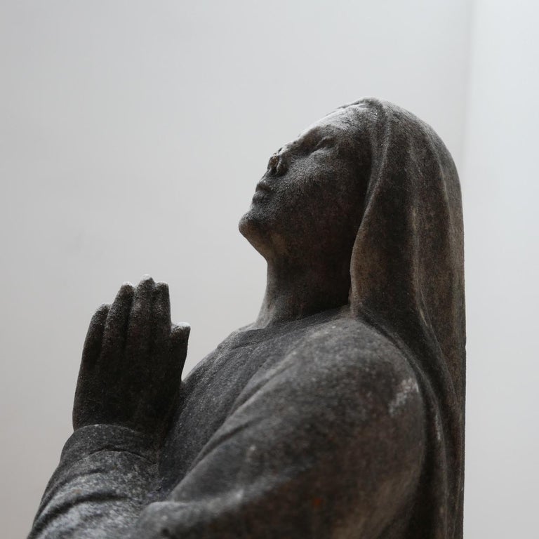 Antique Marble Statue of Kneeling Religious Praying Lady at 1stDibs