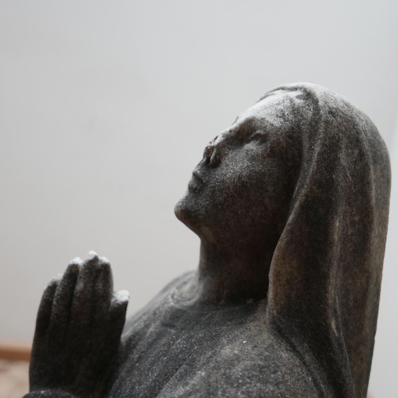 Antique Marble Statue of Kneeling Religious Praying Lady at 1stDibs