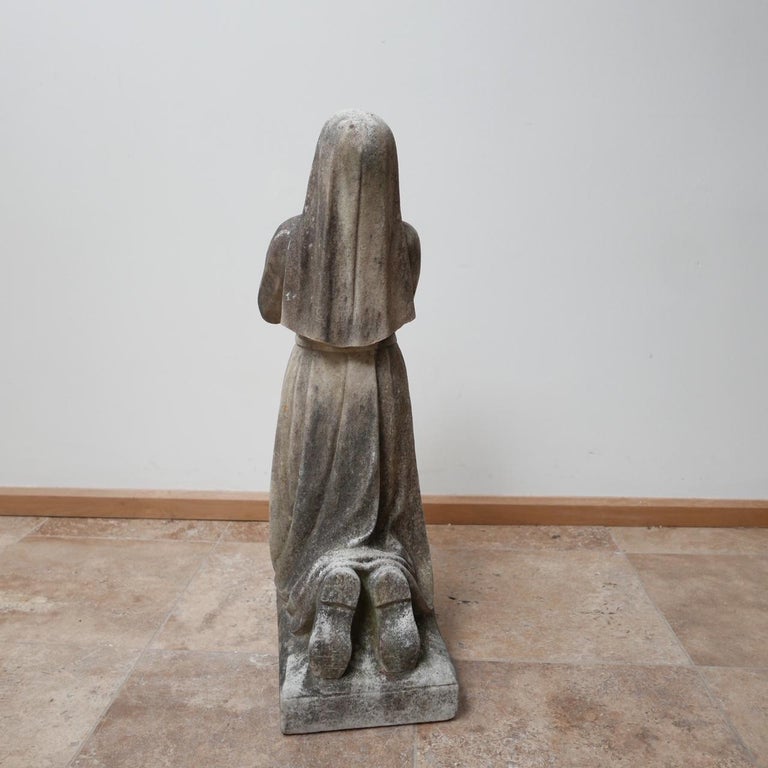 Antique Marble Statue of Kneeling Religious Praying Lady at 1stDibs