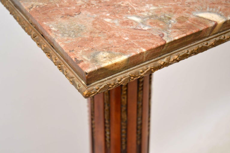 Antique Marble Top Pedestal Column at 1stDibs