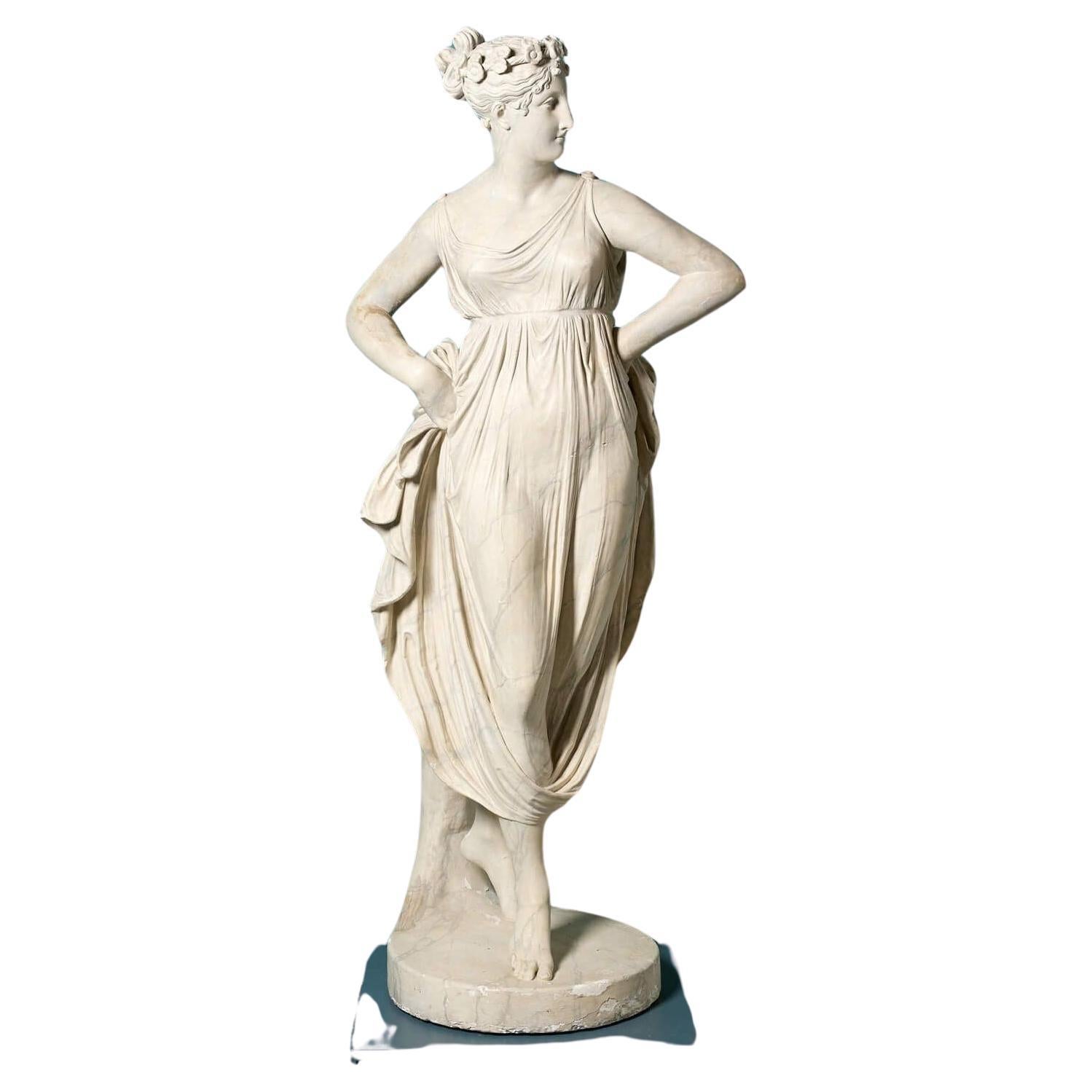 Alabaster Statue of David After the Antique For Sale at 1stDibs