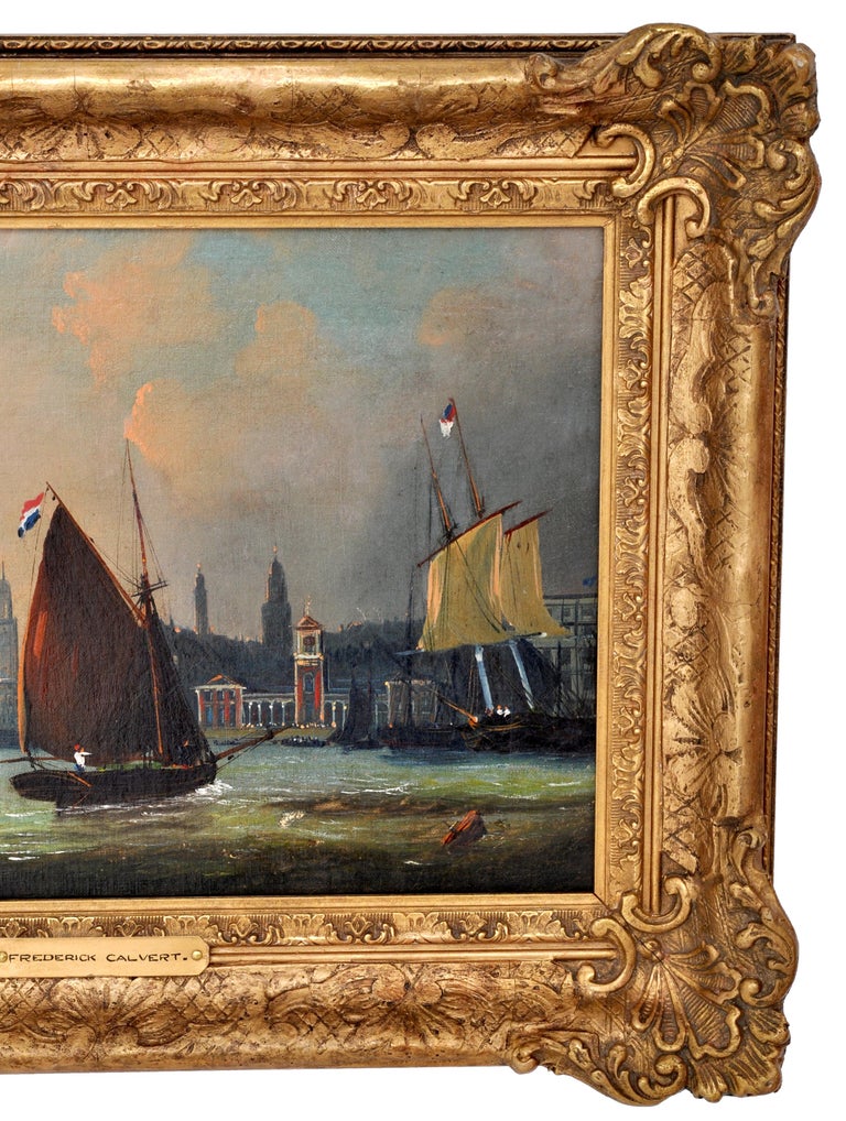 Antique Maritime Oil Painting, Frederick Calvert, circa 1830 For Sale ...