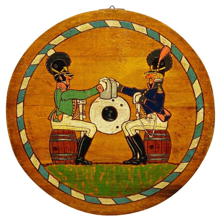 Antique Marksman Shooting Target Plaque with Soldiers For Sale at 1stDibs