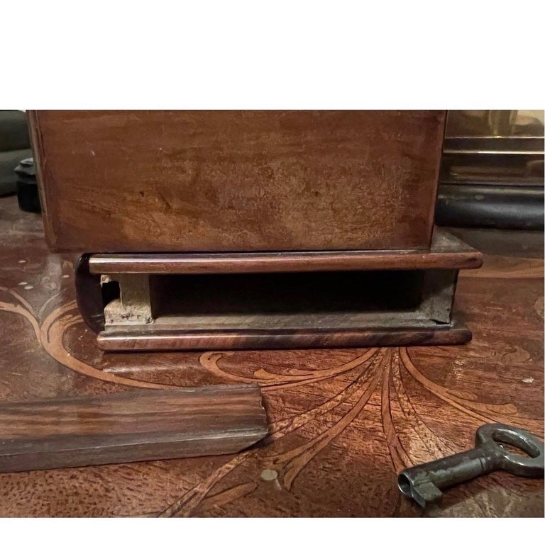 Antique Marquetry Inlaid Faux Book Front “Hidden Storage” Box For Sale ...