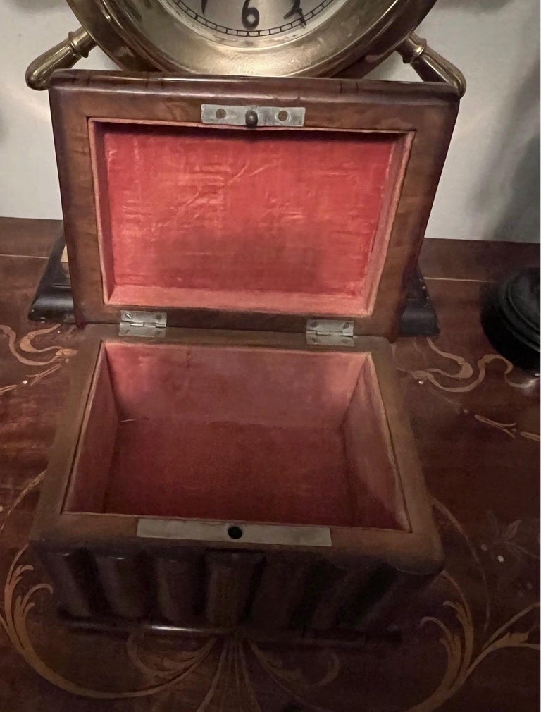 Antique Marquetry Inlaid Faux Book Front “Hidden Storage” Box For Sale ...