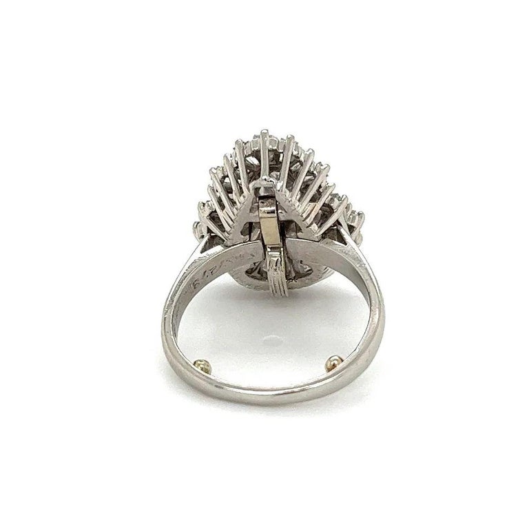 Antique Marquis Diamond Vintage Platinum Cocktail Ring Estate Fine ...