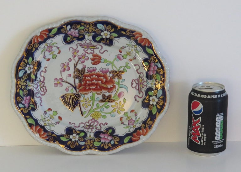 Antique Masons Ironstone Platter in Red Peony and Scrolls Pattern ...