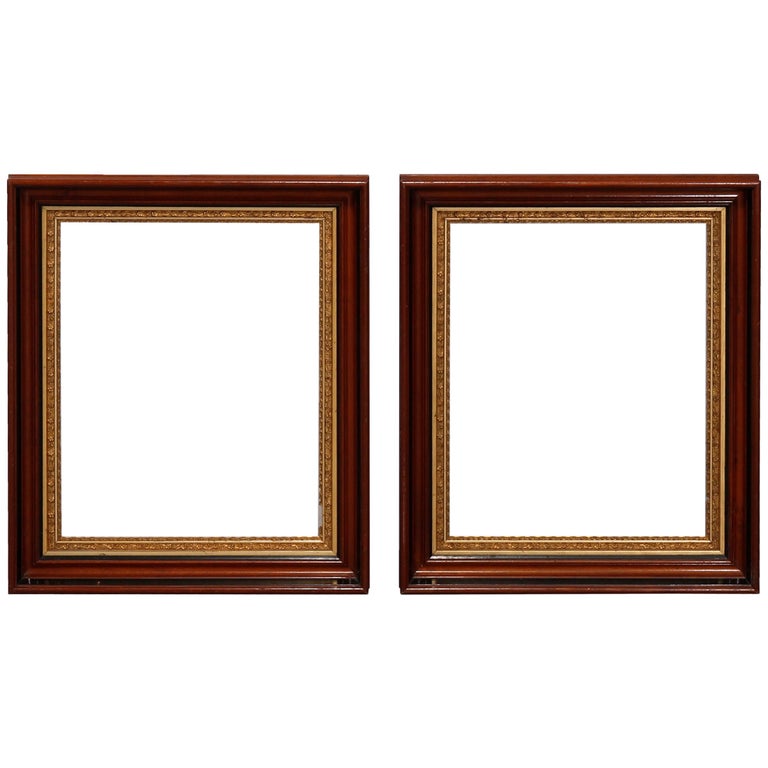 Antique Matching Pair of Victorian Walnut Ebonized and Giltwood Art ...