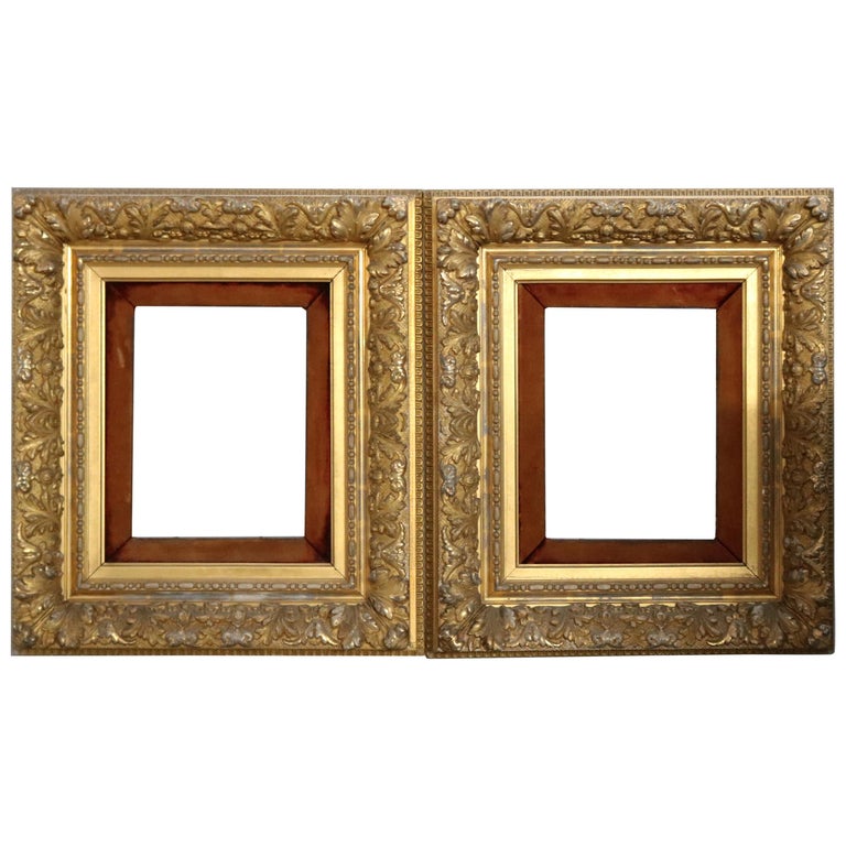 Antique Matching Victorian Velvet Lined Giltwood Painting Frames, circa ...