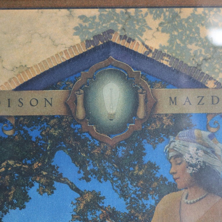 Antique Maxfield Parrish Edison Mazda Print Lamp Seller of Baghdad ...