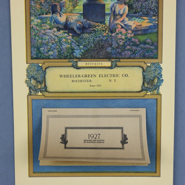 Antique Maxfield Parrish Reverie Edison Mazda Calendar Full Date Pad ...