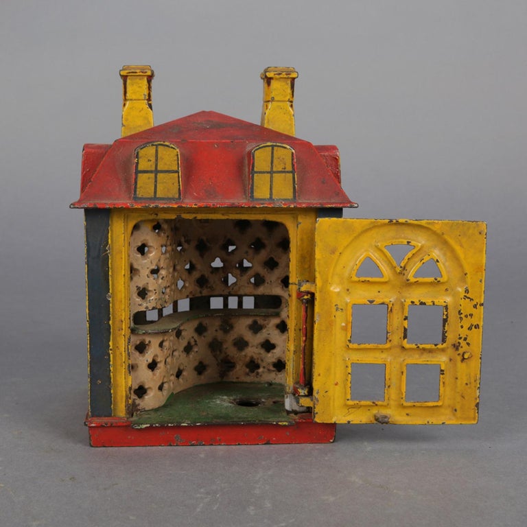 Antique Mechanical Cast-Iron "Novelty Bank" by J.E. Stevens Original ...