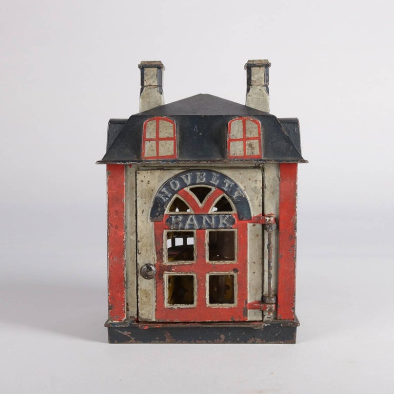 Antique Mechanical Cast-Iron "Novelty Bank" by J.E. Stevens Orig ...