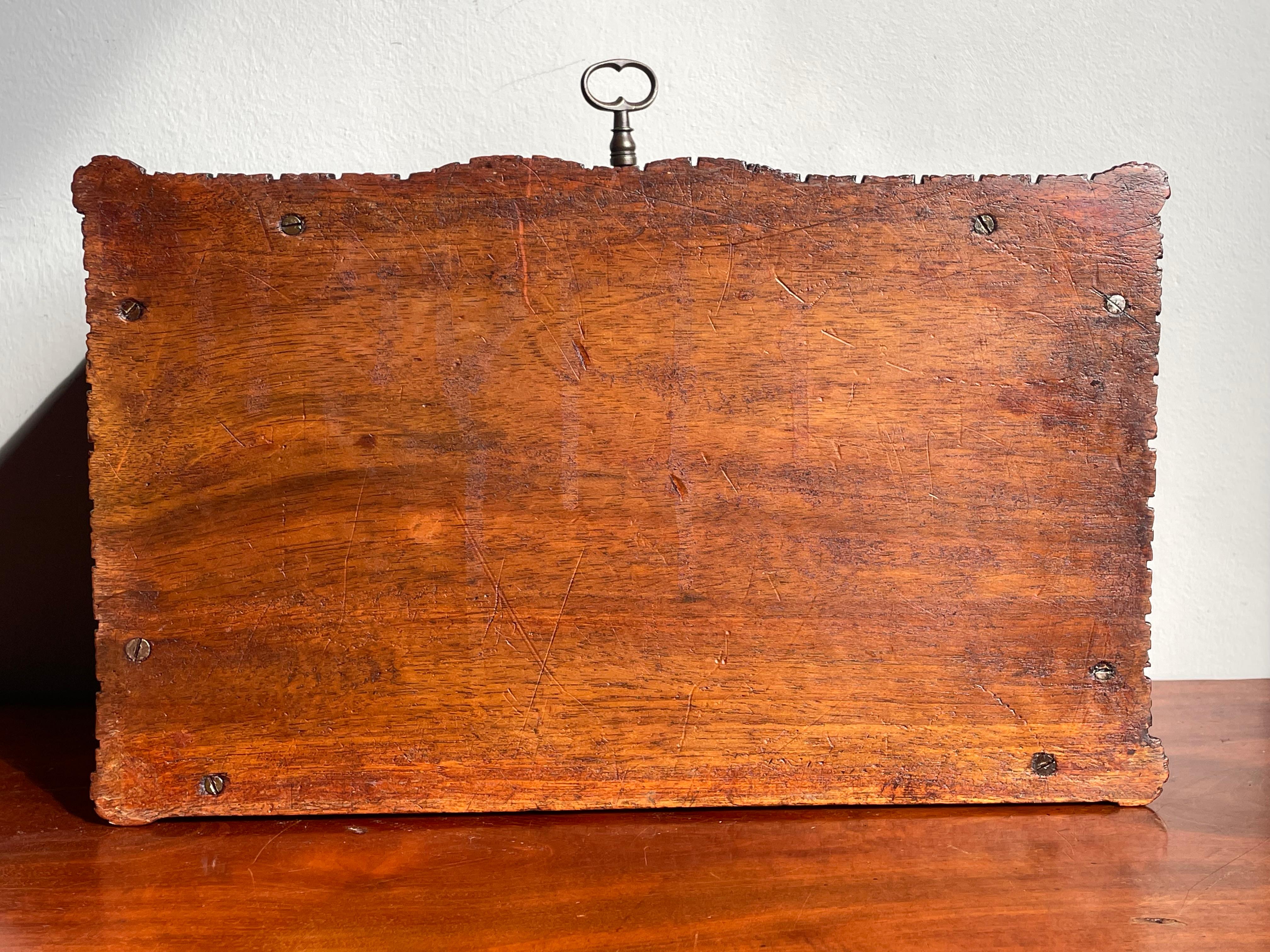 Antique Medieval Style Carved Nutwood Box w. Heraldic Coat of Arms ...
