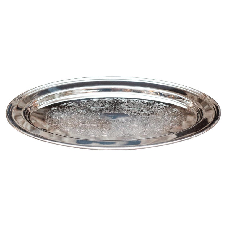 Antique Medium Viking Silver Silver-Plate Oval Serving Tray For Sale at ...