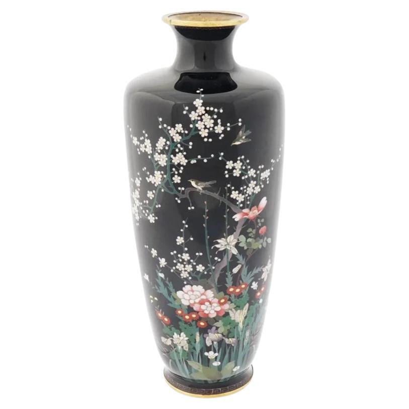 Antique Meiji Era Japanese Cloisonne Enamel Vase at 1stDibs