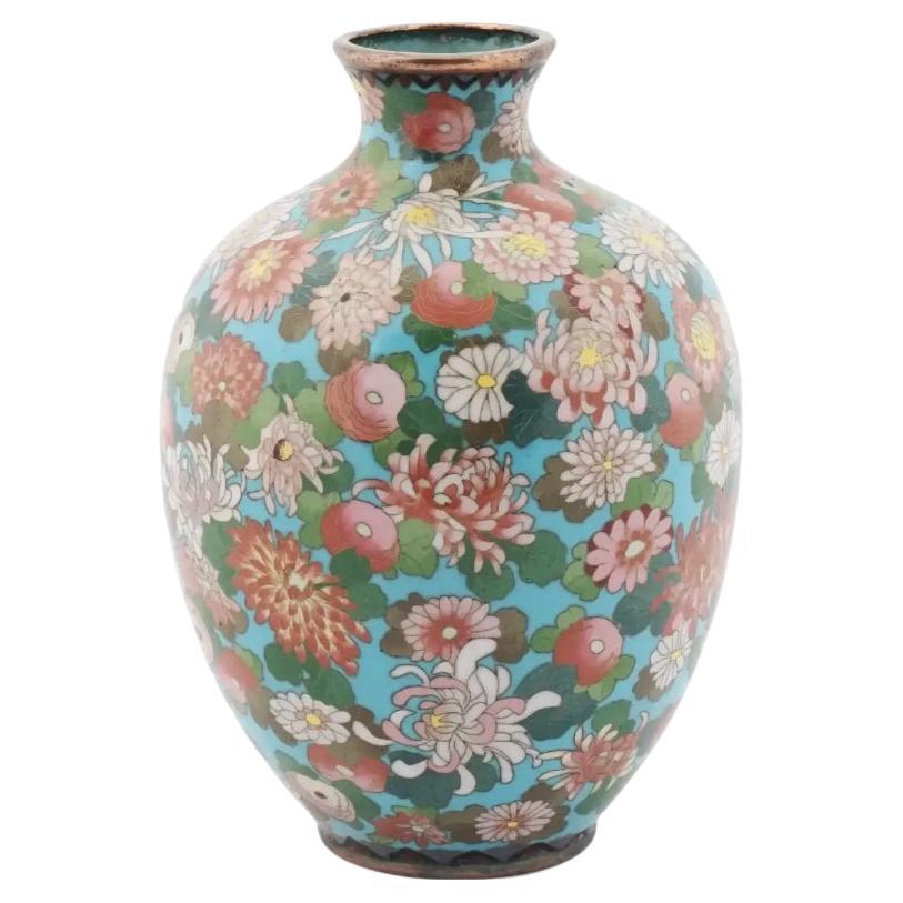 Antique Japanese Meiji Era Cloisonne Enamel Vase For Sale at 1stDibs