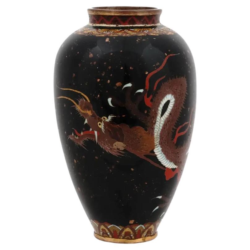 Antique Meiji Era Japanese Enamel Goldstone Vase For Sale at 1stDibs