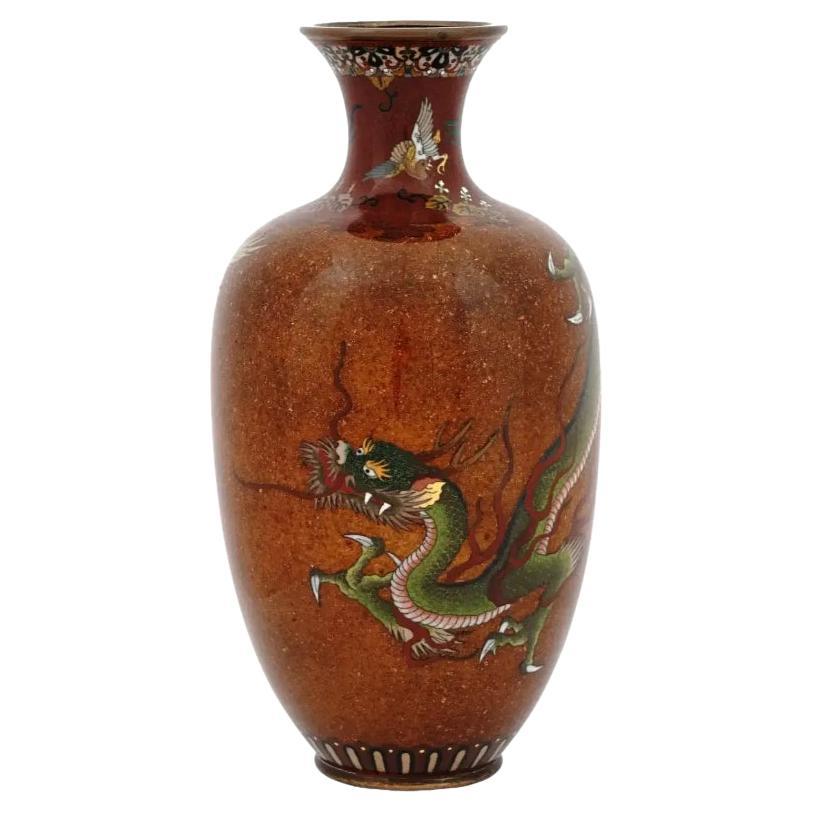 Antique Meiji Era Japanese Enamel Goldstone Vase For Sale at 1stDibs