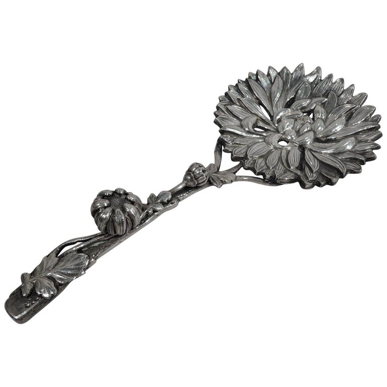 Antique Meiji-Era Japanese Silver Chrysanthemum Serving Spoon For Sale ...