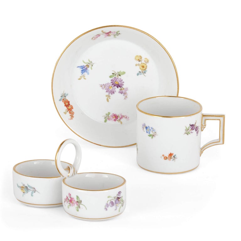 Antique Meissen 68-Piece Floral Dinner Service For Sale at 1stDibs