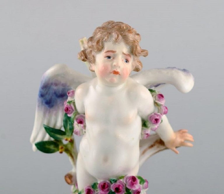Antique Meissen Figure in Hand-Painted Porcelain, Chained Cupid, Late ...