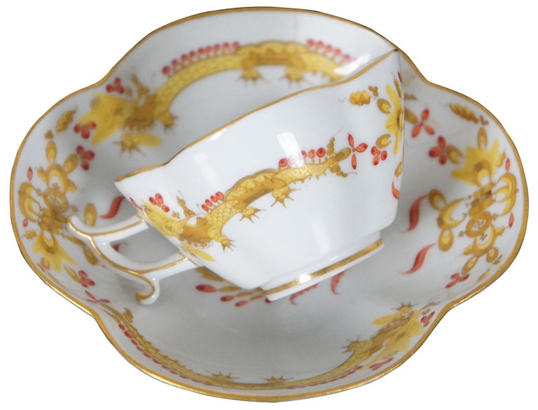 Antique Meissen Gold Ming Court Dragon Chinoiserie Tea Cup and Saucer ...
