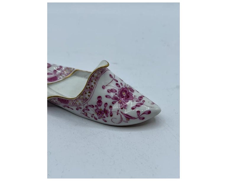 Antique Meissen Miniature Pink Slipper Hand Painted Porcelain For Sale ...
