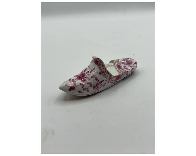 Antique Meissen Miniature Pink Slipper Hand Painted Porcelain For Sale ...