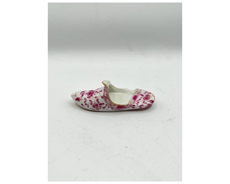 Antique Meissen Miniature Pink Slipper Hand Painted Porcelain For Sale ...