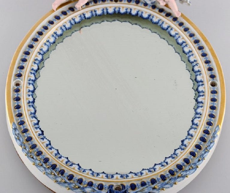 Antique Meissen Porcelain Mirror with Original Glass, Decorated with ...