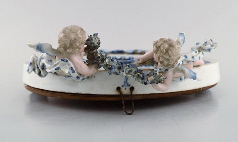 Antique Meissen Porcelain Mirror with Original Glass, Decorated with ...