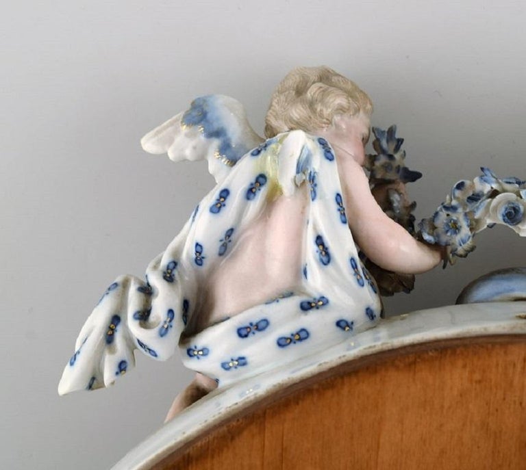 Antique Meissen Porcelain Mirror with Original Glass, Decorated with ...