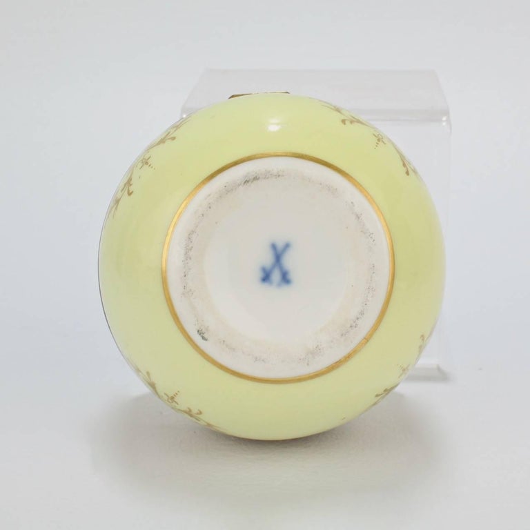 Antique Meissen Porcelain Yellow Ground Vanity or Dresser Box For Sale ...