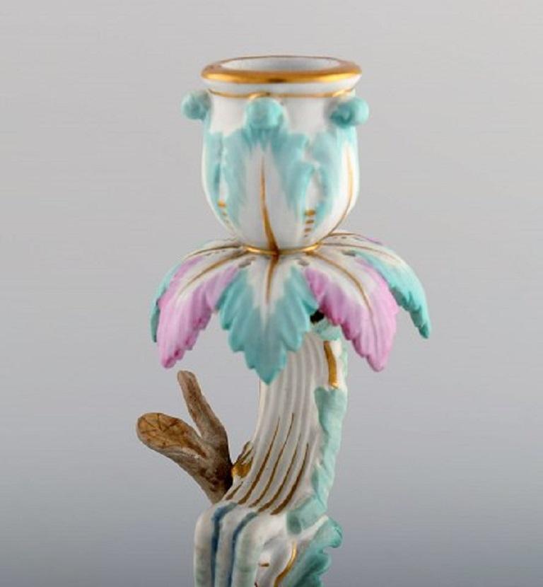 Antique Meissen Winter Candlestick in Hand-Painted Porcelain, 19th ...