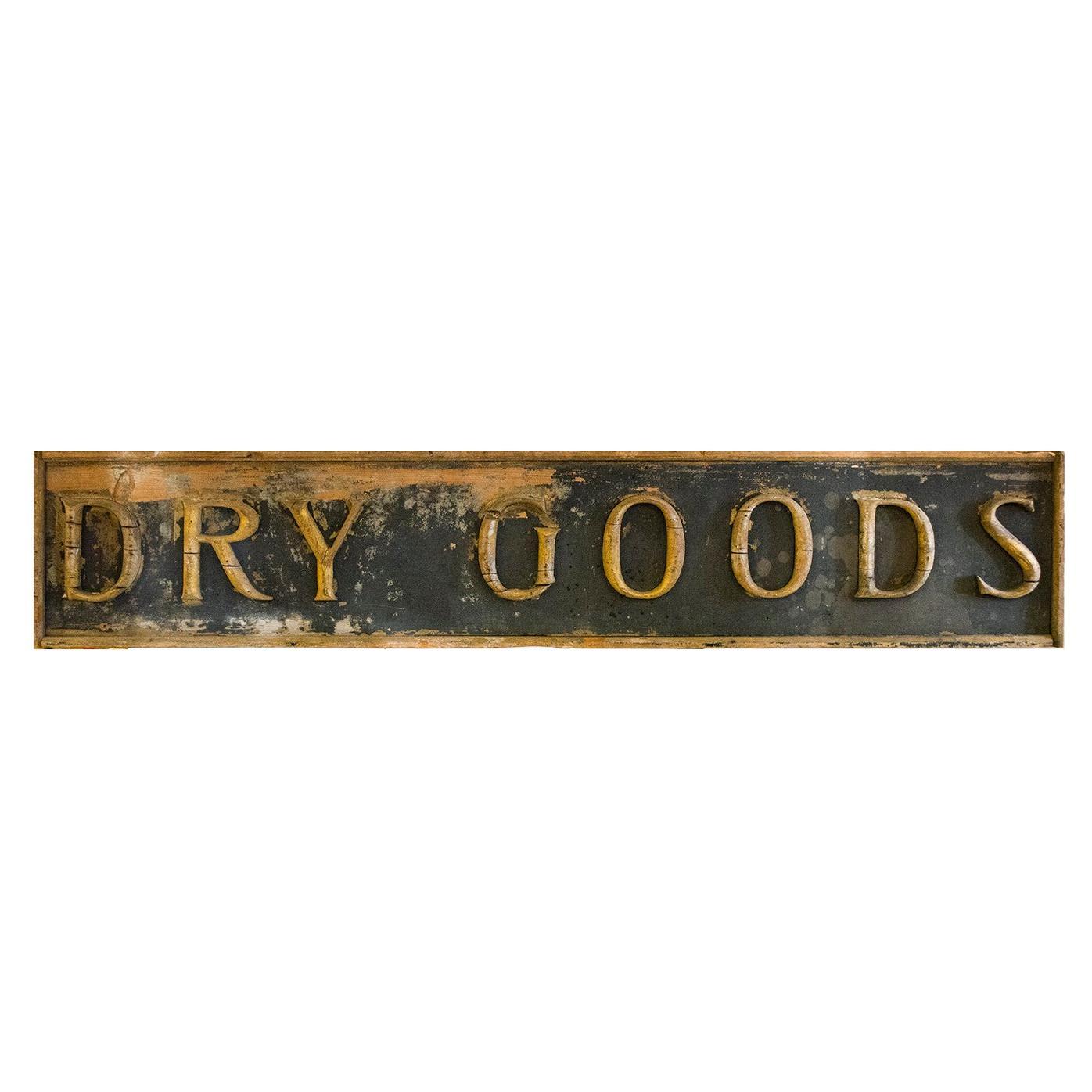 Antique Mercantile "Dry Goods" Sign at 1stDibs