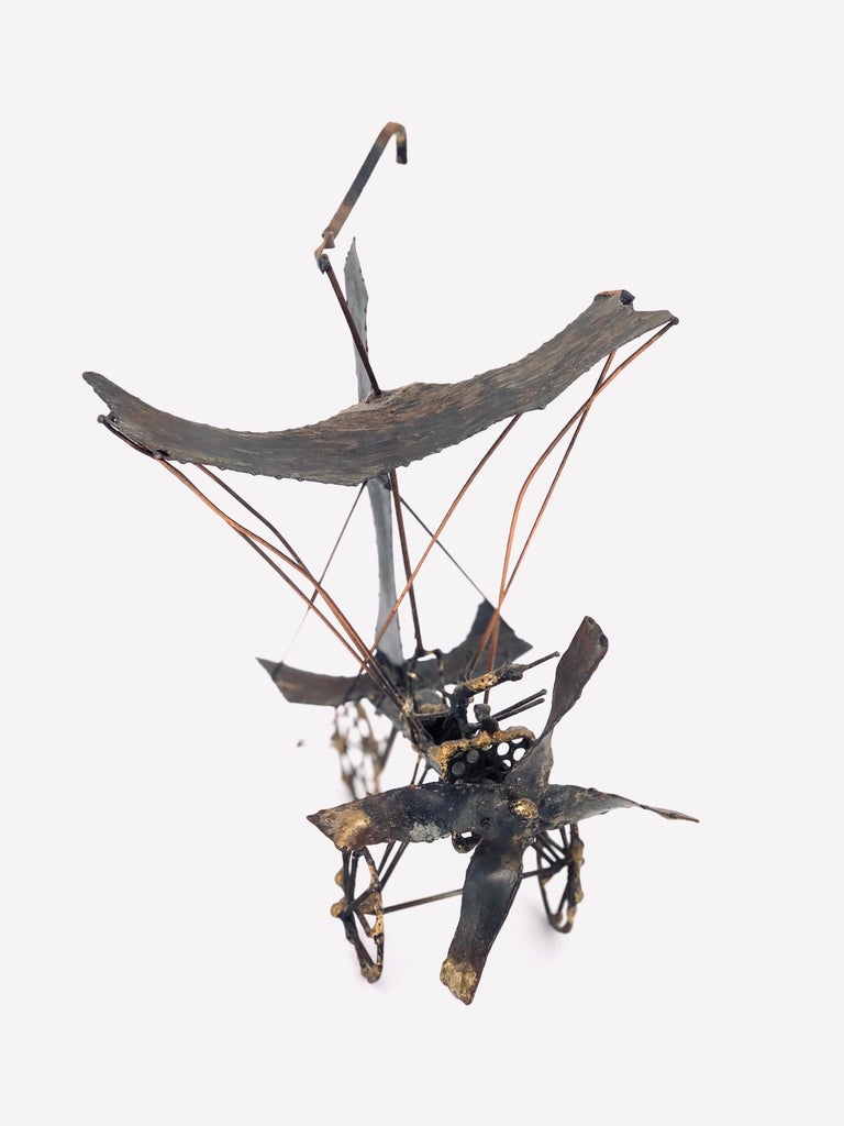 Antique Metal Airplane Propeller Sculpture For Sale at 1stDibs