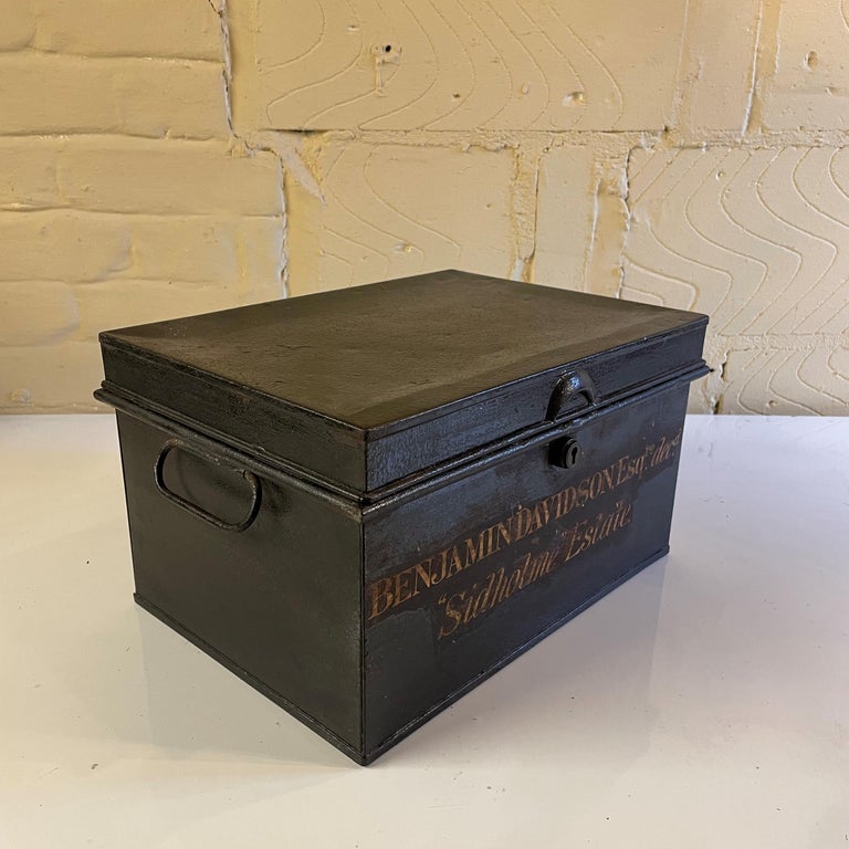 Antique Metal Deed Box at 1stDibs