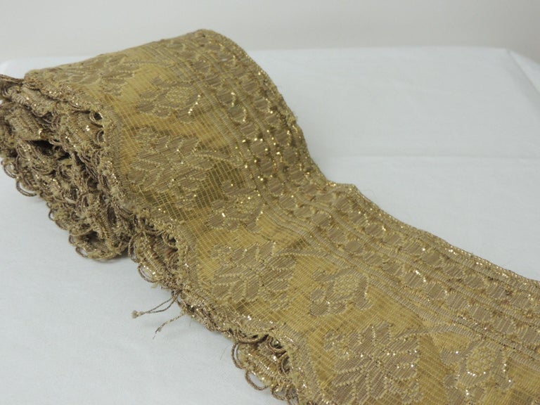 Antique Metallic Gold Threads Large Decorative Trim with Scalloped ...