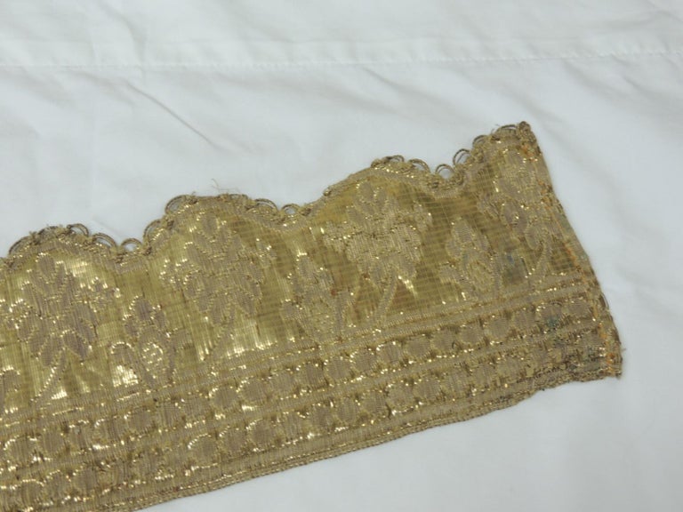 Antique Metallic Gold Threads Large Decorative Trim with Scalloped ...