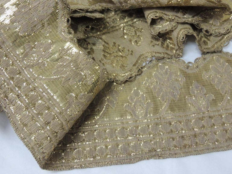 Antique Metallic Gold Threads Large Decorative Trim with Scalloped ...